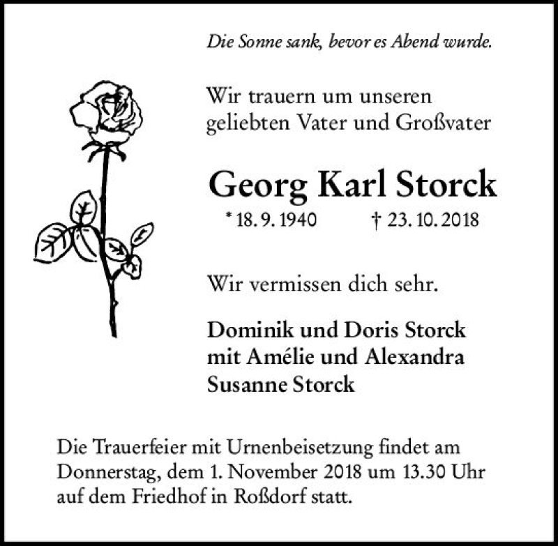 Traueranzeigen von Georg Karl Storck | www.vrm-trauer.de