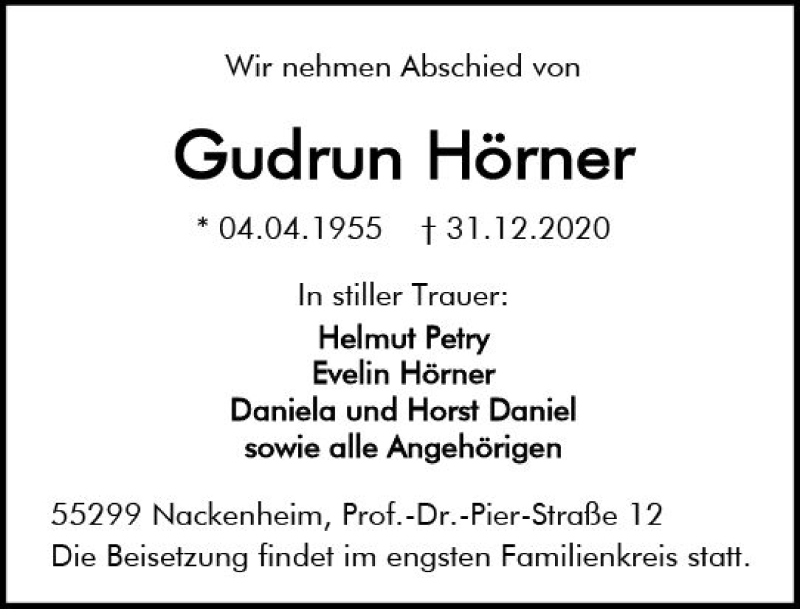Traueranzeigen von Gudrun Hörner | www.vrm-trauer.de