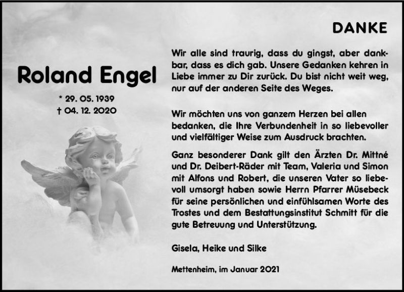 Traueranzeigen von Roland Engel | www.vrm-trauer.de