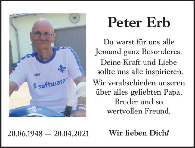 Traueranzeigen von Peter Erb | www.vrm-trauer.de
