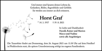 Traueranzeigen von Horst Graf | www.vrm-trauer.de