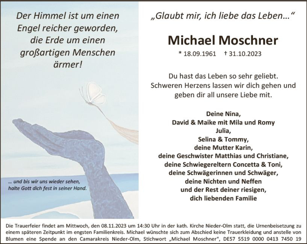 Traueranzeigen von Michael Moschner | www.vrm-trauer.de