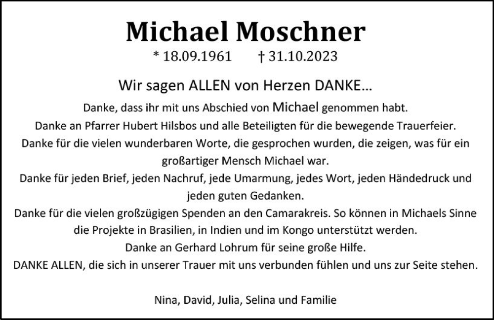 Traueranzeigen von Michael Moschner | www.vrm-trauer.de