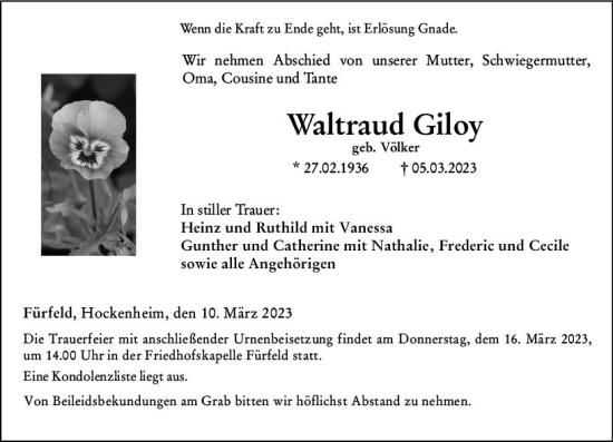 Traueranzeigen aus Rheinhessen | www.vrm-trauer.de