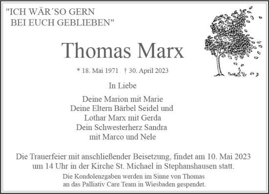 Traueranzeigen von Thomas Marx | www.vrm-trauer.de