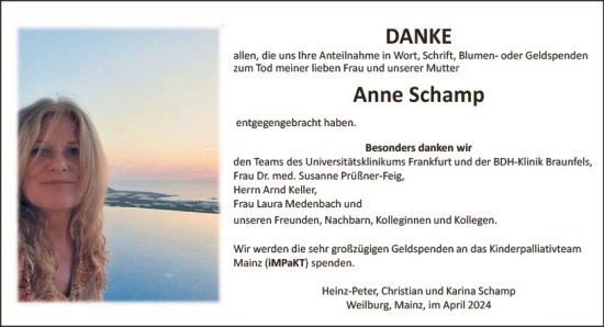 Traueranzeigen von Anne Schamp | www.vrm-trauer.de